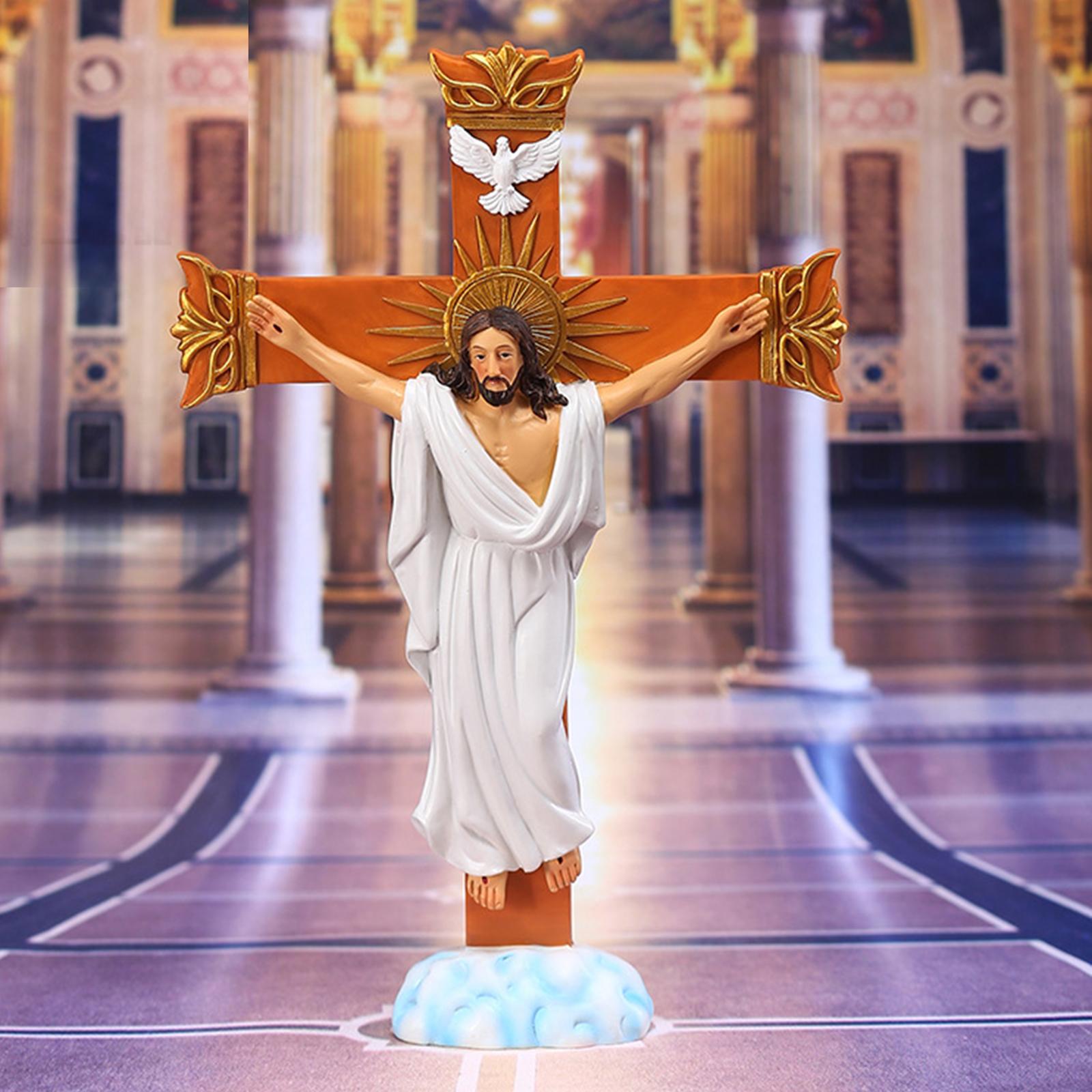 Jesus Cross Crucifix Figurines Religious Statues C... – Grandado