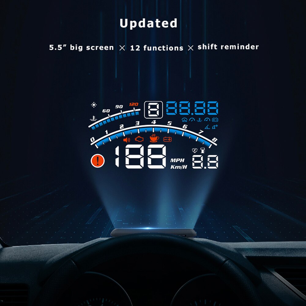 Vjoycar 5.5" Car OBD2 II EUOBD HUD Head Up Display... – Grandado