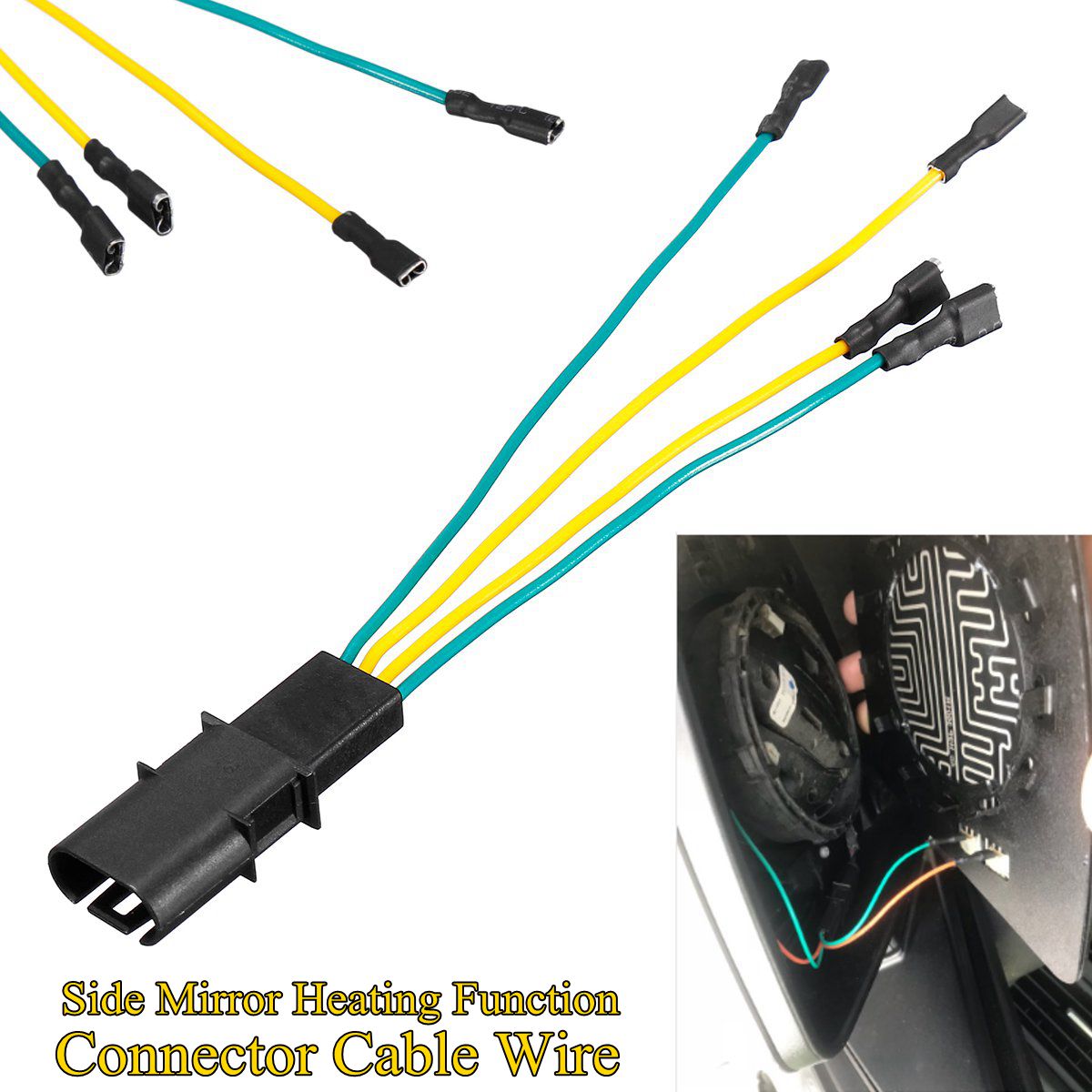 12V Side Mirror Heating Function Connector Cable W... – Grandado