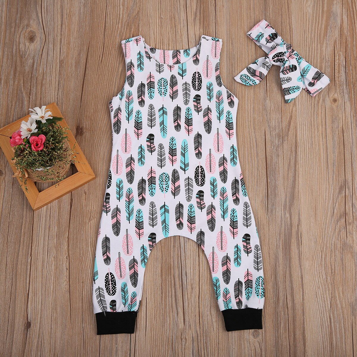 2 stuks Baby Baby Jongen Meisjes Feather Romper Ov... – Vicedeal