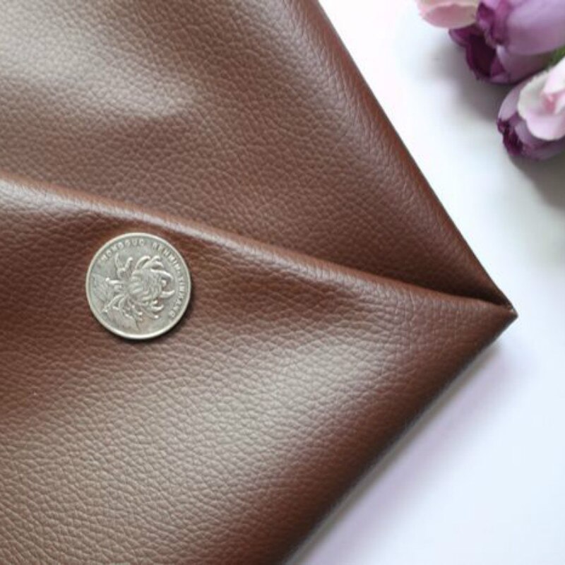 Brown Printing Faux Sewing PU Leather Fabric Handm... – Grandado