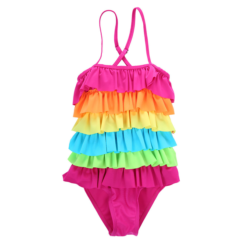 Children Kids Girls Layered Ruffle Bikini Swimwear... – Vicedeal