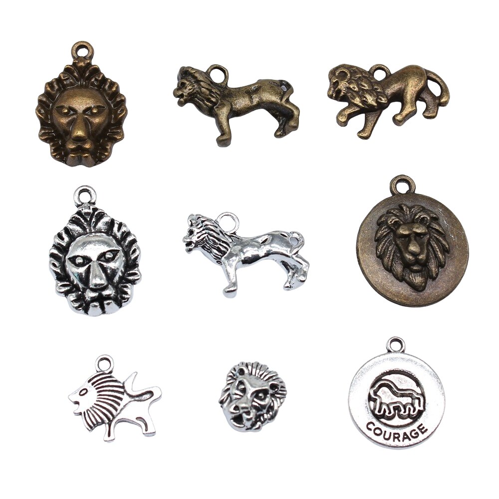 10pcs Animal Lion Head Charms 3D Animal Lion Charm... – Grandado