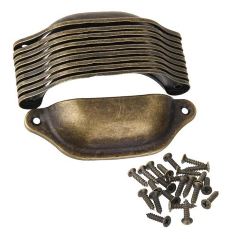 Antique-Brass Rustic Cup Pull Cabinet Cupboard Dra... – Grandado