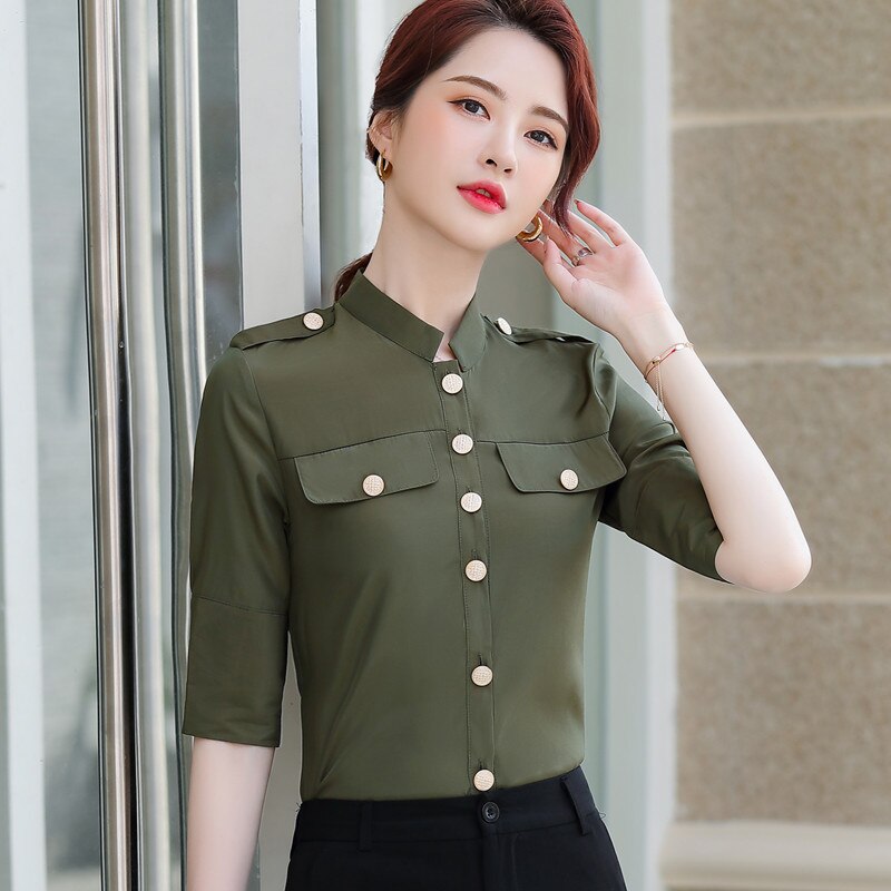 Half Sleeve Cotton Shirt Women Summer Temperament ... – Grandado