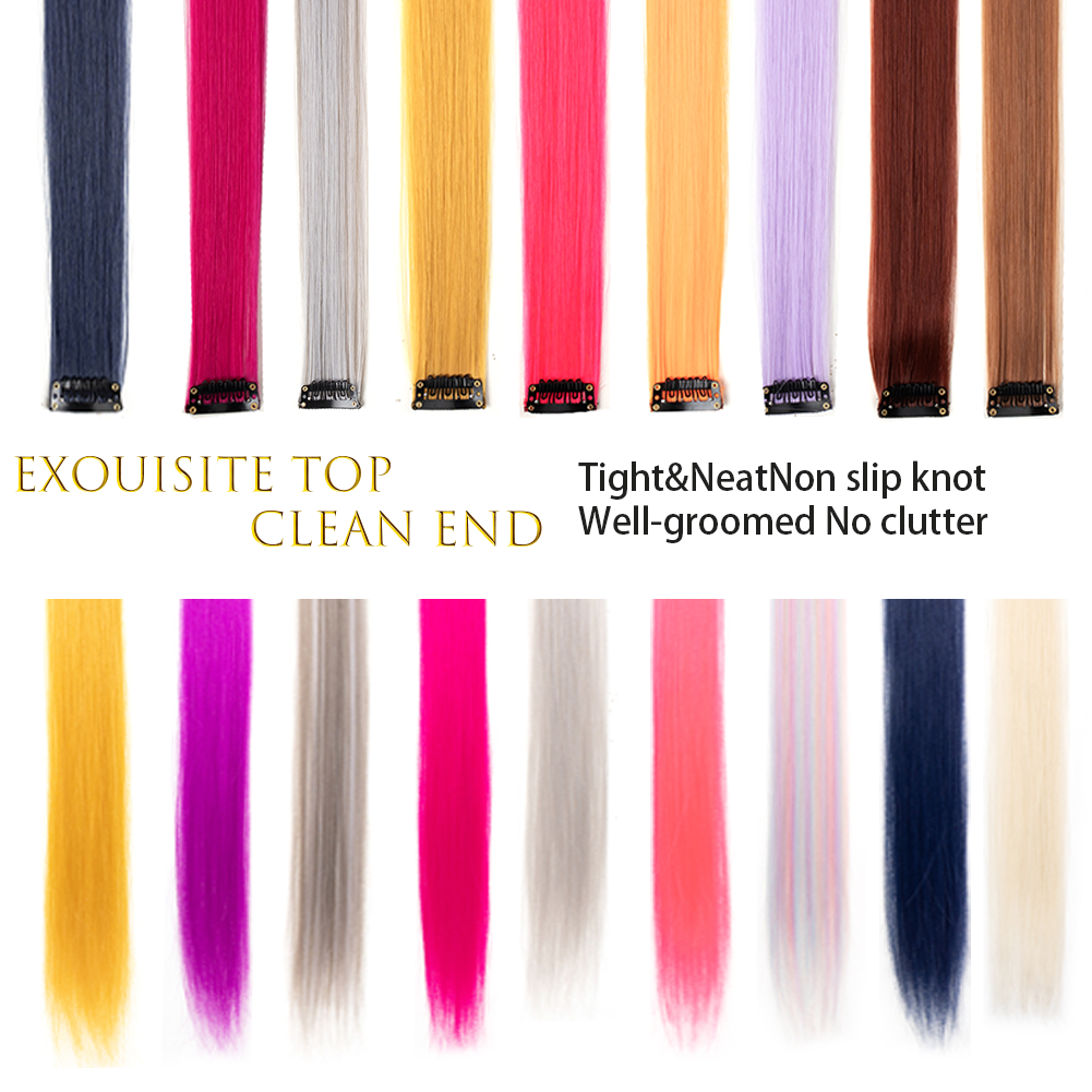 10PCS/Pack Colored Party Highlights Clip in Hair E... – Grandado