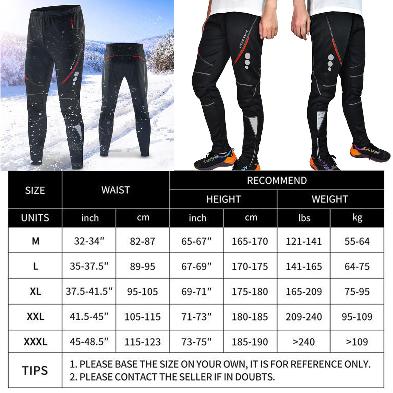 Men's Fleece Thermal Cycling Pants Padded Bike Bic... – Grandado