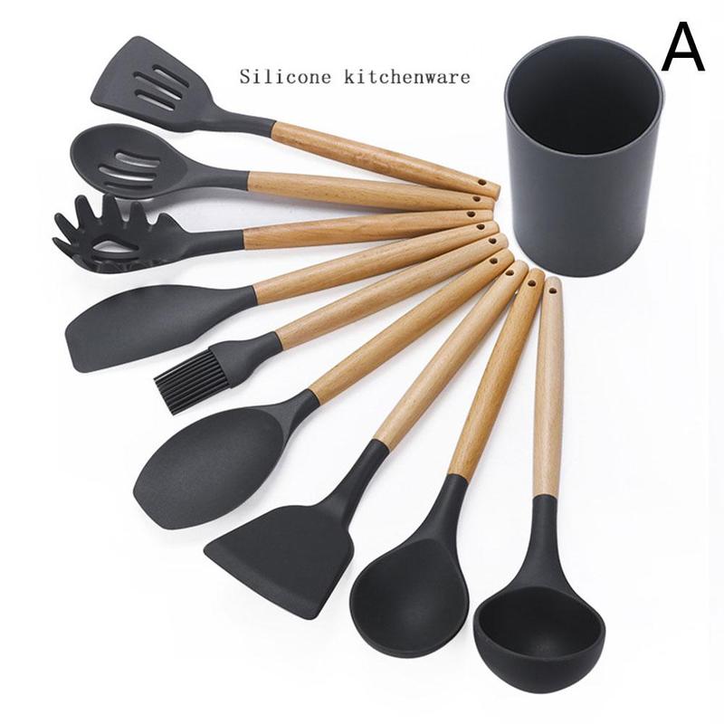 10/12PCS Silicone Cooking Utensils Set Non-stick S... – Grandado