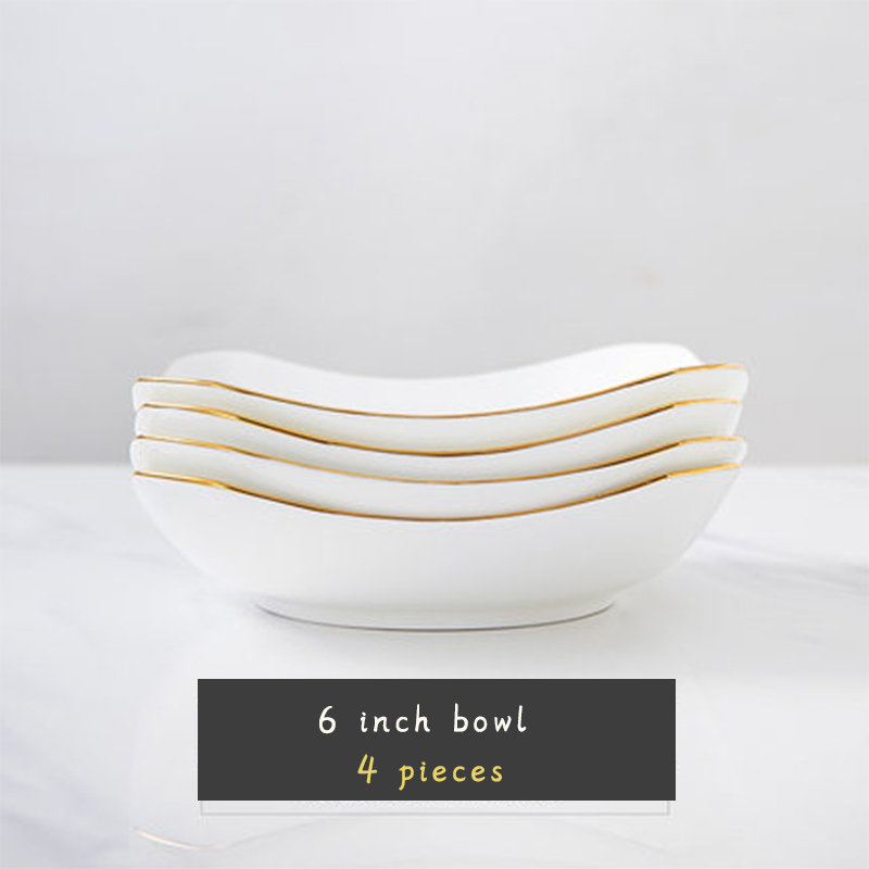 Bone China Plates set 7/8 inch Household Ceramic F... – Vicedeal