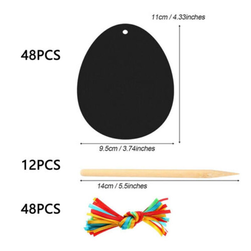 48PCS Easter Eggs Scratch Paper Rainbow Scratch Ar... – Grandado