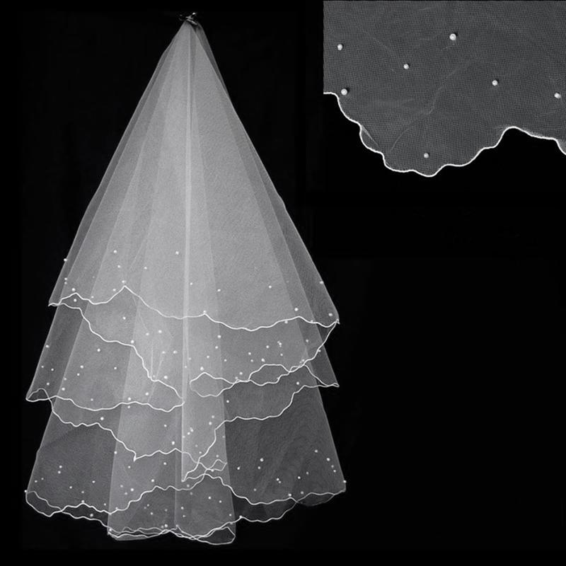 1.5m Lace Long Bride Wedding Veil Wedding Gauze Wh... – Grandado