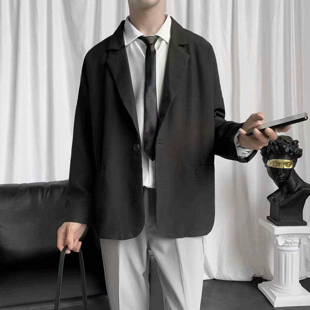 Male Men Casual Loose Literature Thin Blazer High ... – Vicedeal