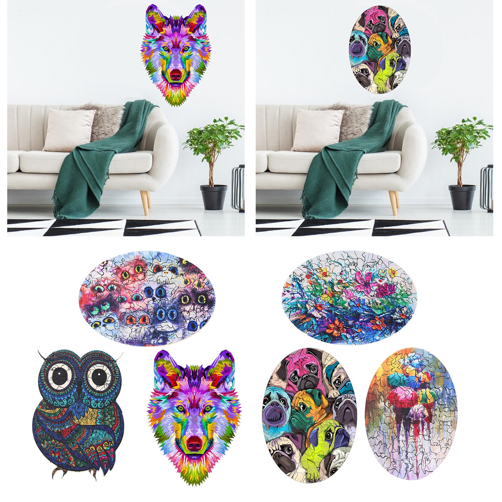 Houten Puzzels Unieke Dier Vorm Jigsaw Stukken Voo... – Vicedeal