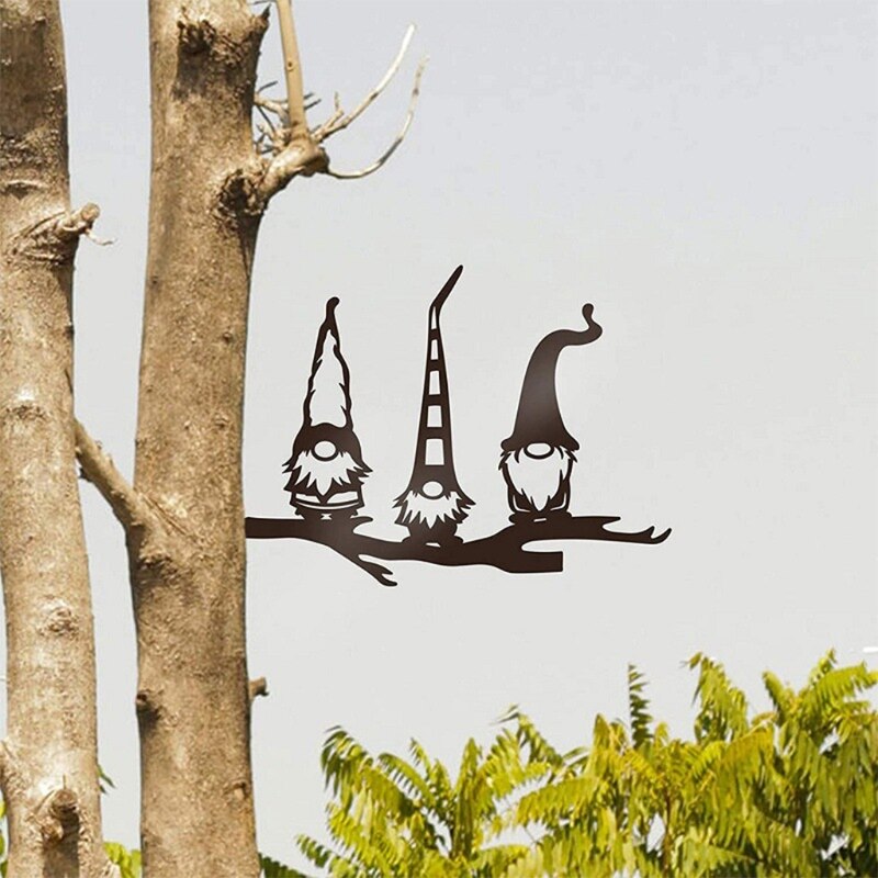 Metal Iron Gnomes Statue Art Silhouette Outdoor Ya... – Vicedeal