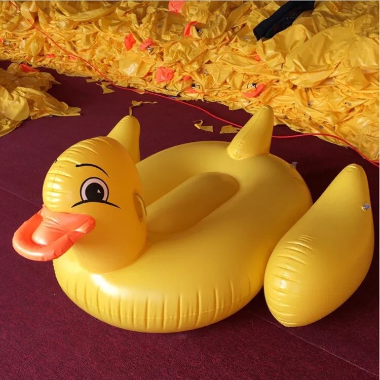 Giant Inflatable Yellow Duck Pool Float Ride-On Sw... – Grandado