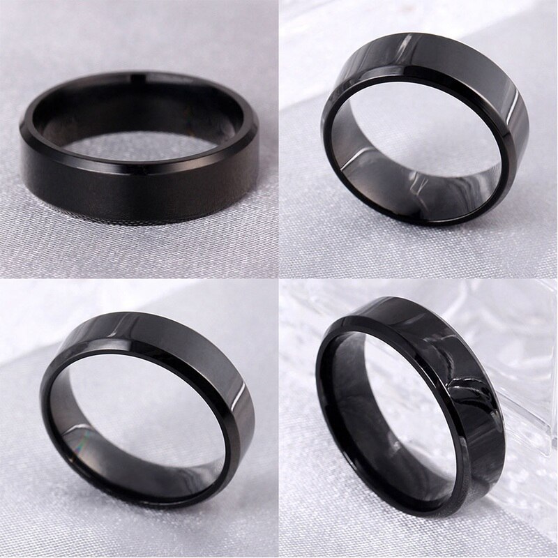 Stainless Steel Black Rings For Women Charm Jewelr... – Vicedeal