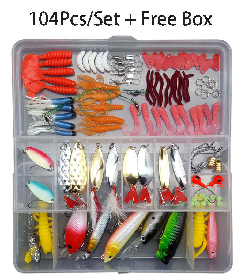 Fiskebeten set blandad elritsa piler sked krokar f... – Grandado