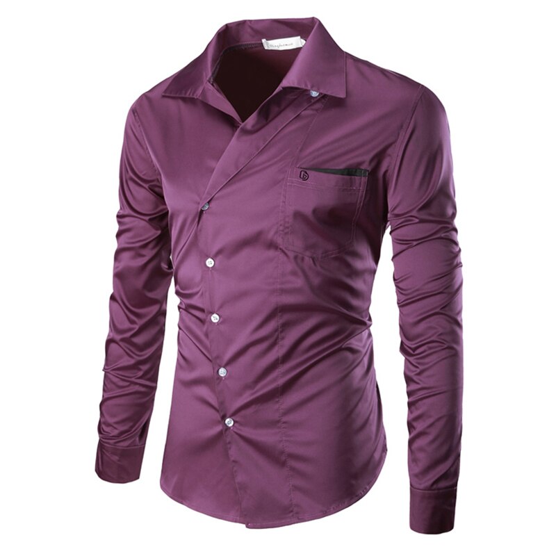 M-3XL Novelty irregular breasted men's shirts full... – Grandado