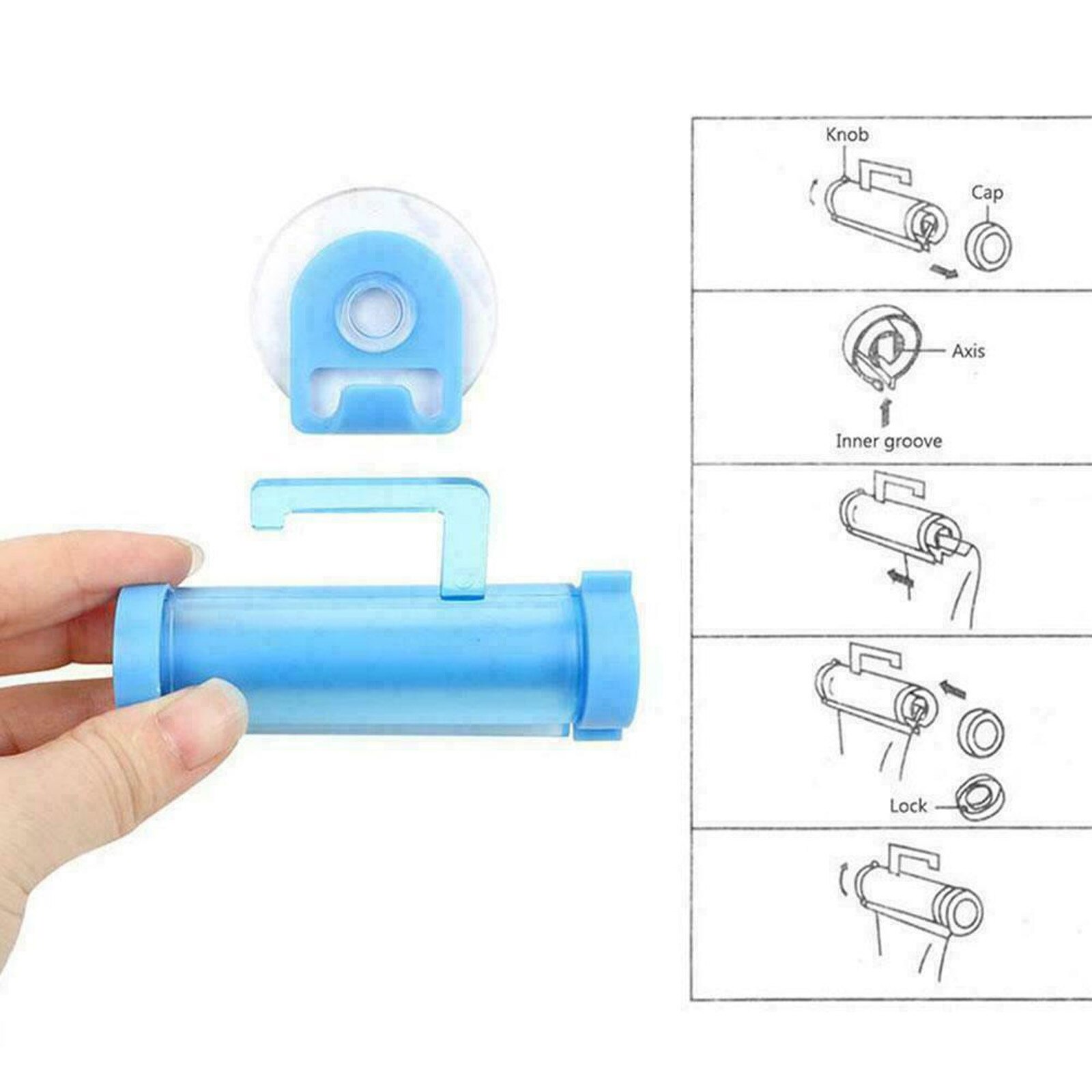 1PC Suction Cup Hook Rolling Squeezer Toothpaste D... – Grandado
