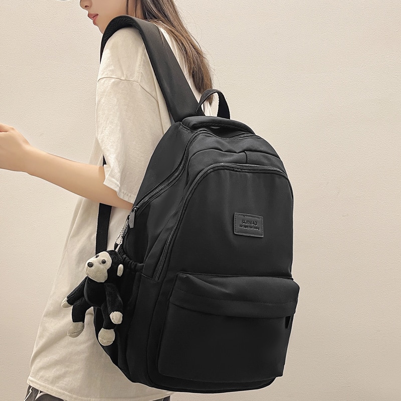 2022 Nylon Backpack Women Book Bag Female Solid Co... – Vicedeal
