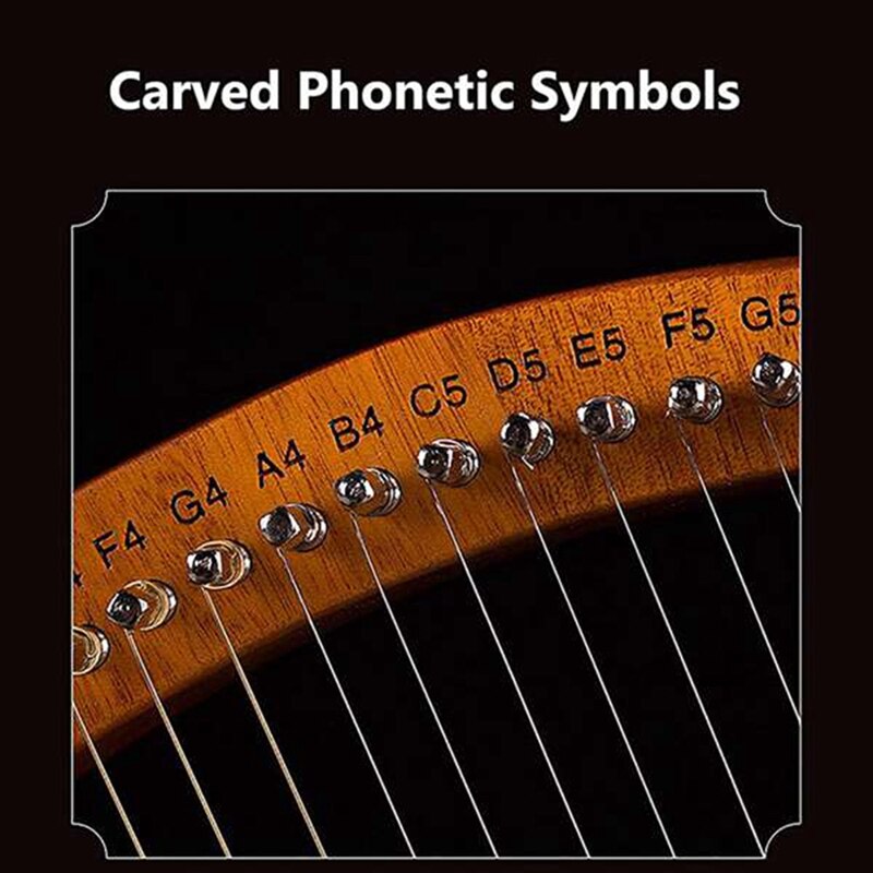 Lyre Harp,19 Strings Mahogany Lyre Harp Stringed I... – Grandado