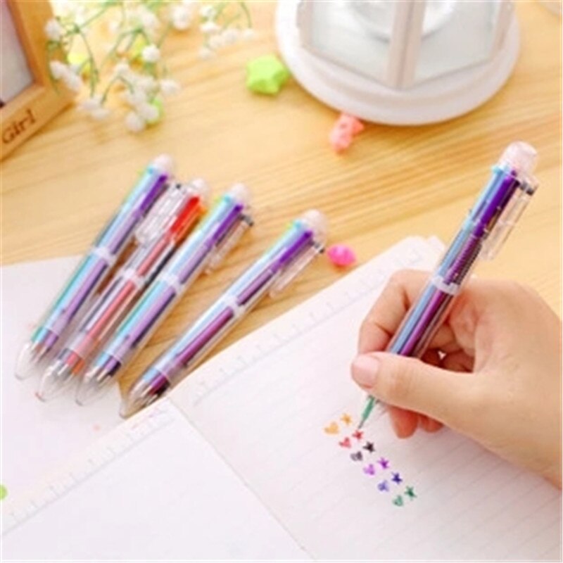 1 Pcs 6 in 1 Colorful BallPoint Pen For Kids Schoo... – Grandado