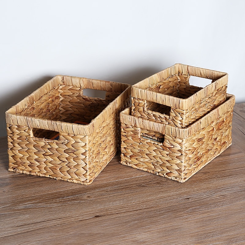 Storage Baskets Containers Desktop Natural water h... – Vicedeal
