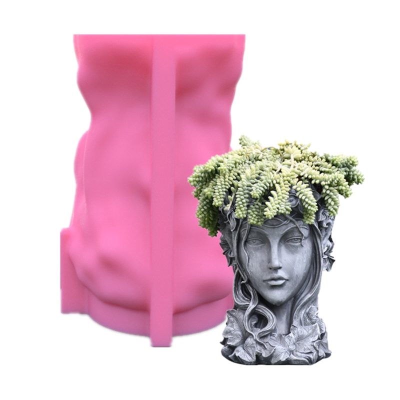 Handmade Girl Head Shaped Flower Pot UV Epoxy Mold... – Grandado