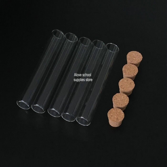 50pcs clear 15*100mm glass test tube with cork fla... – Vicedeal