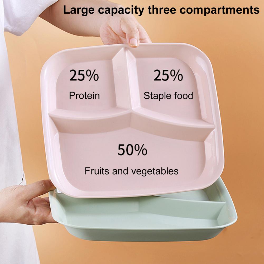 3-grids Divided Lunch Plate One Person Lunch Plate... – Grandado
