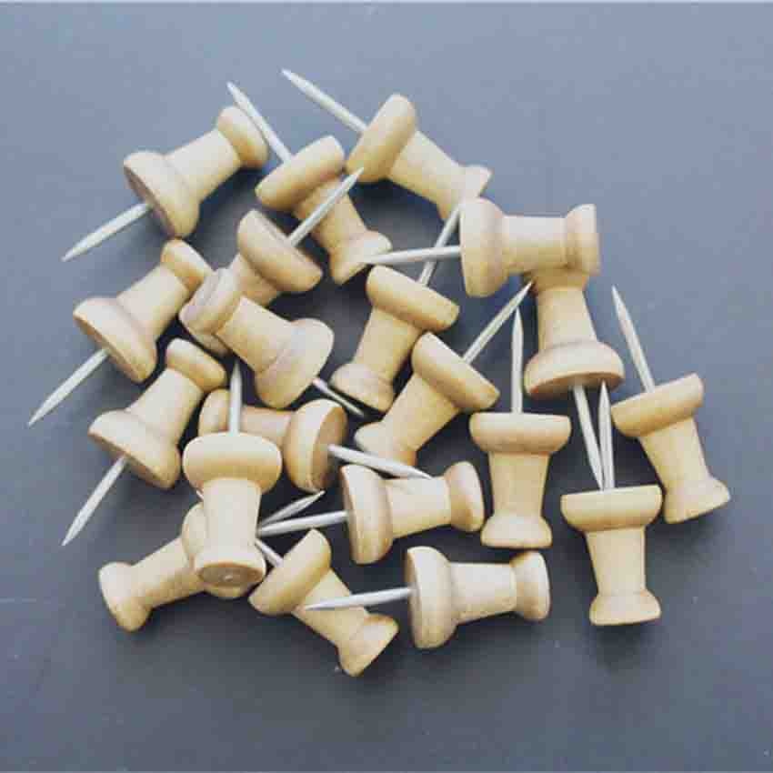 50pcs/lot Wooden Thumb Tack Map Markers Pin Pushpi... – Vicedeal