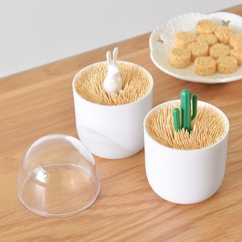Toothpick Holder Plastic Cotton Swab Holder with C... – Grandado