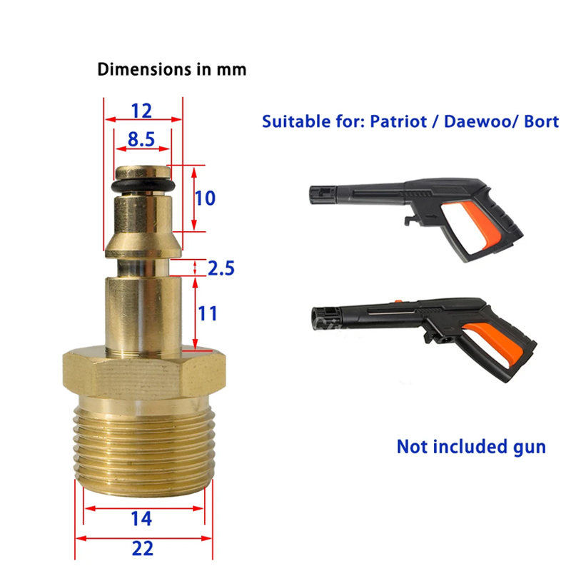 High Pressure Washer Adapter to M22 14mm Female Fi... – Grandado