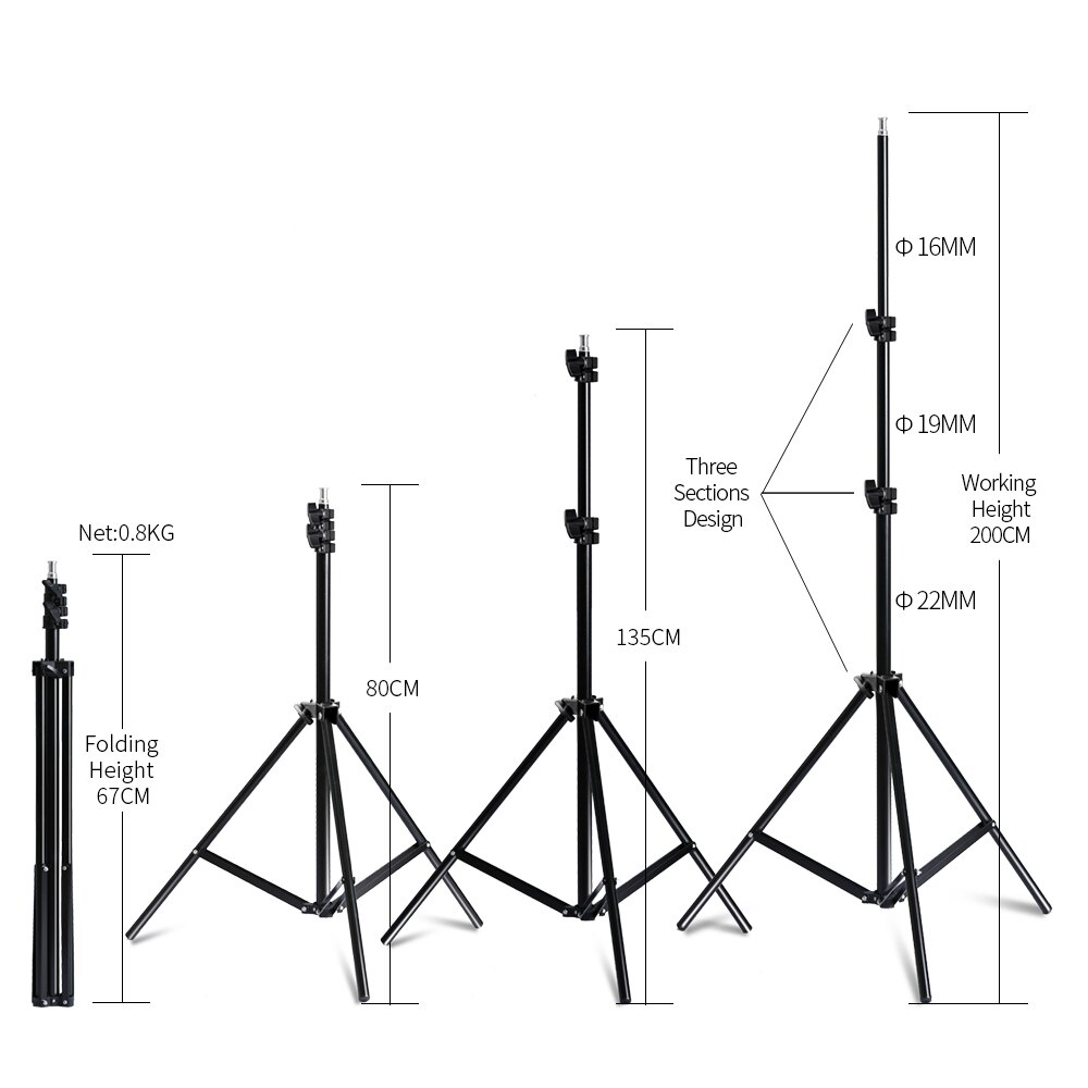 Adjustable 2M(79in) Light Stand Tripod With 1/4 Sc... – Vicedeal