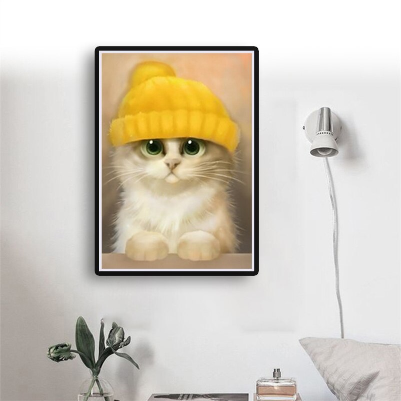 Framed Cats wall art DIY oil painting by number fo... – Grandado