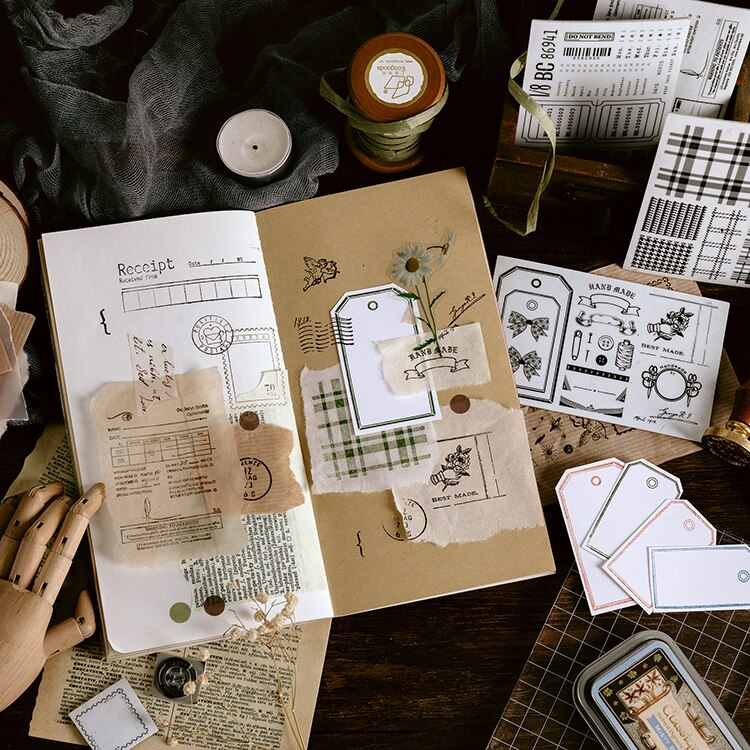 Vintage Collage Series Functional Label Decoration... – Grandado