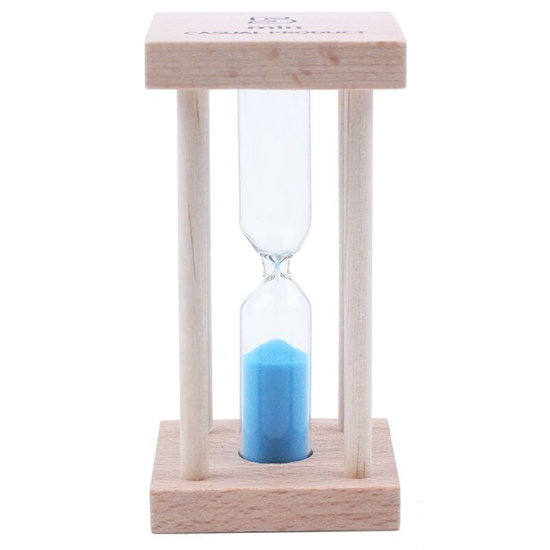 1 stk træ + glas + sand 5 minutter lille firkantet timeglas 9 * 4.5 * 4 ...