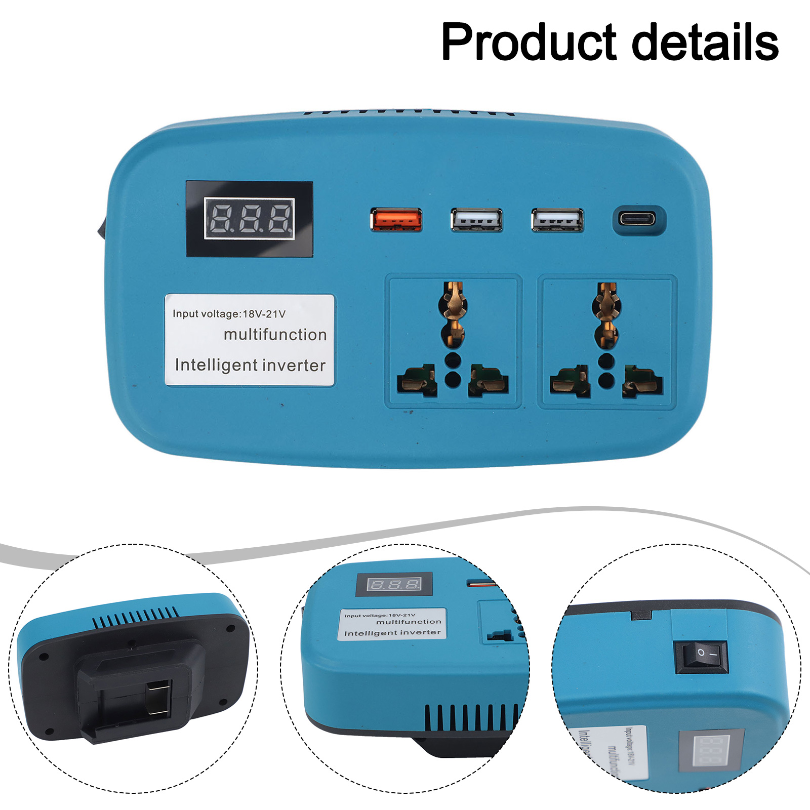 Batterikonverter DC til AC 220V - Bærbar Inverter ... – Grandado