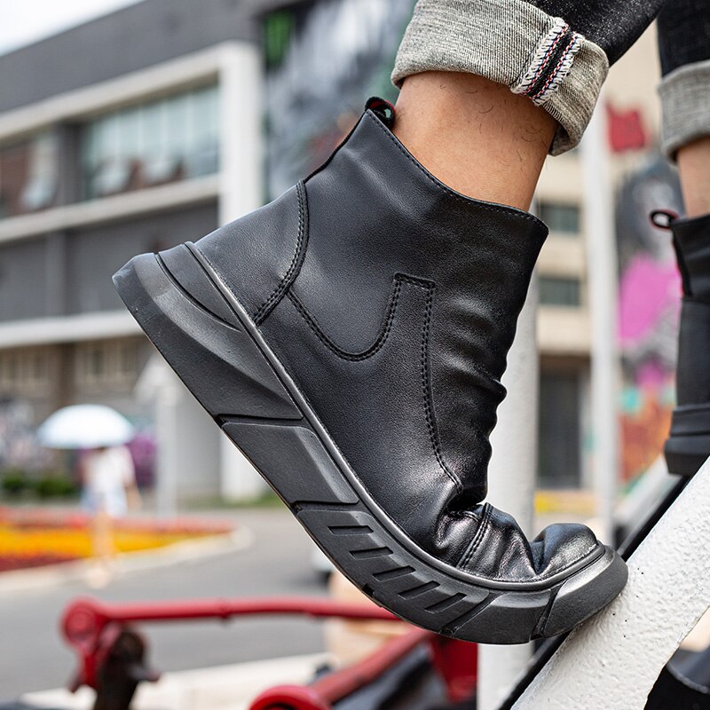 Men High Top Safety Shoes Steel Toe Work Safety Bo... – Grandado