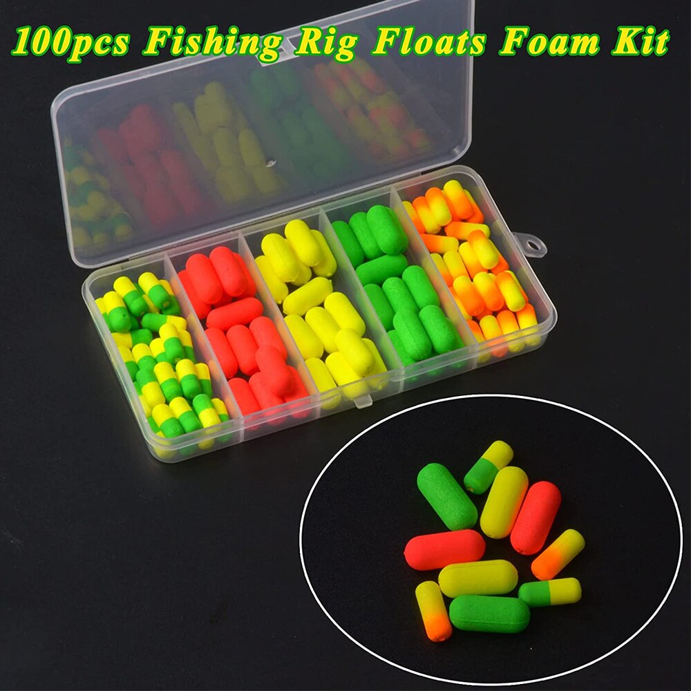 100Pcs/Box Foam Fishing Float Bobbers Cylinder Pom... – Grandado