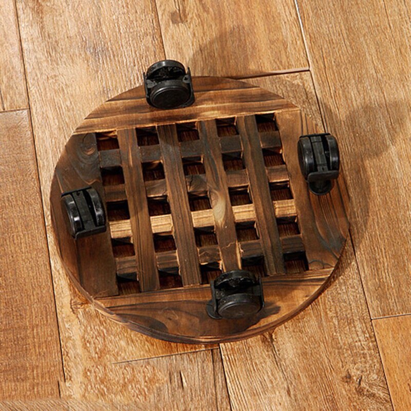Wood Flower Pot Removable Tray Plant Holder Stand ... – Vicedeal
