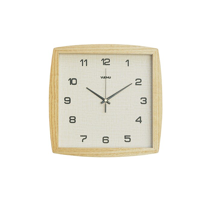 Reloj cuadrado de algodón y lino, de madera maciza... – Grandado