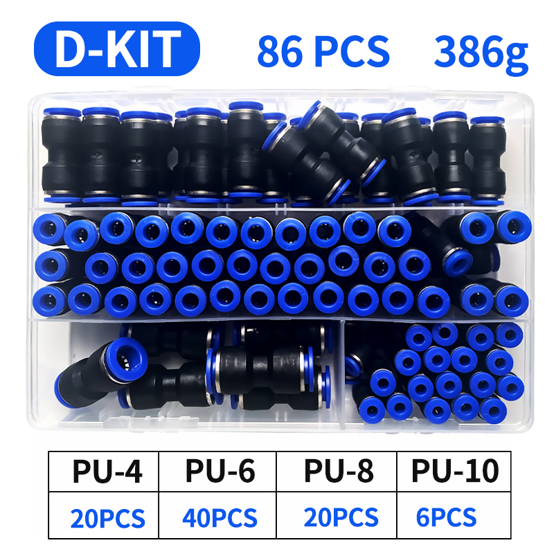 4 6 8 10 12 14mm PU Kit Hose Connector Pneumatic A... – Grandado