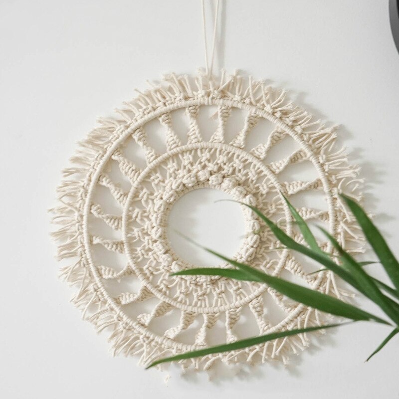 Macrame Round/circle Mandala In Cotton Tapestry Wa... – Grandado