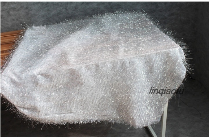 Silber seide glitter dreidimensionale fringe stoff... – Vicedeal