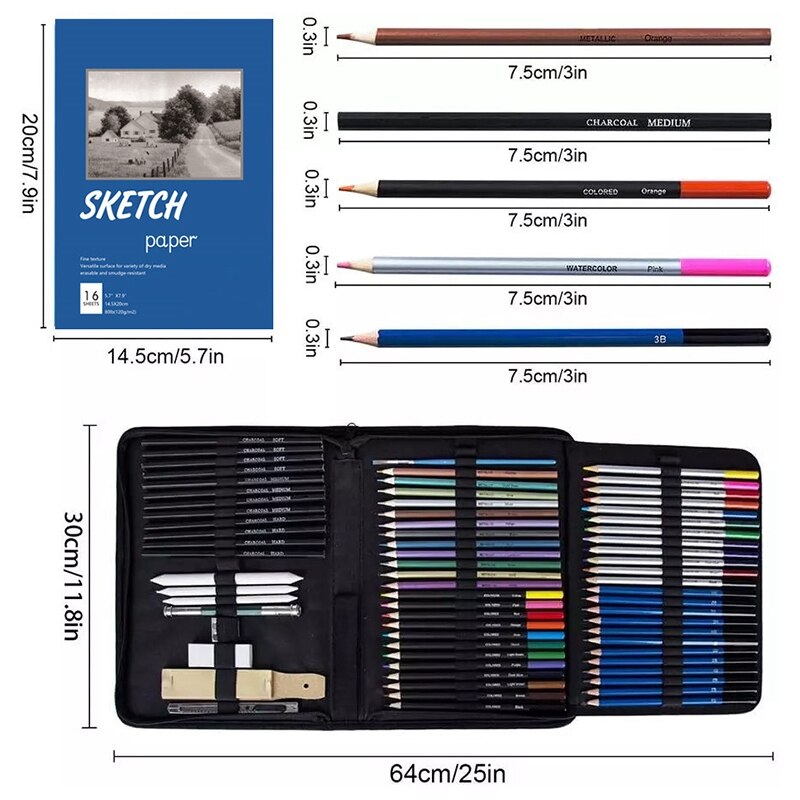 71PCS Drawing & Art Supplies Kit, Colored Sket... – Vicedeal