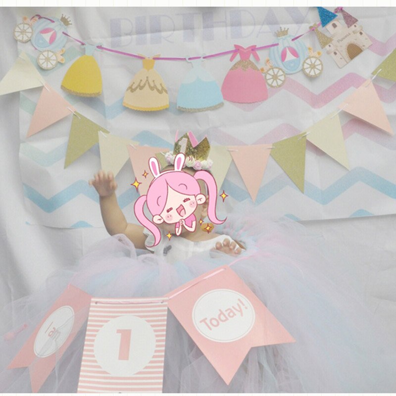 7PcsPrincess Castle Garlands Candy Bar Bunting Hap... – Grandado