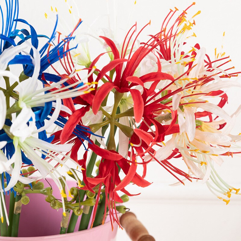 1PC Beautiful Red Spider Lily Stems Artificial Hig... – Grandado
