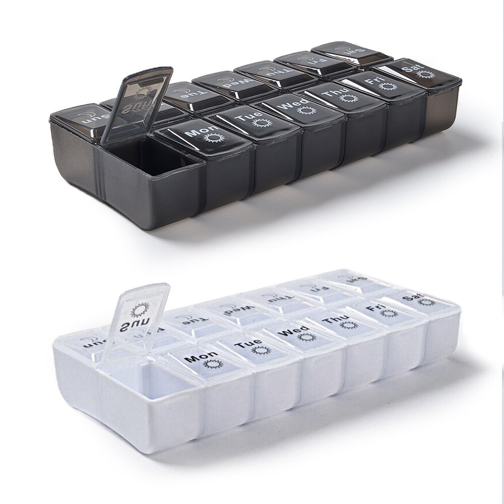 1/2 pack 7 days weekly pill case 28 grids medicine... – Grandado