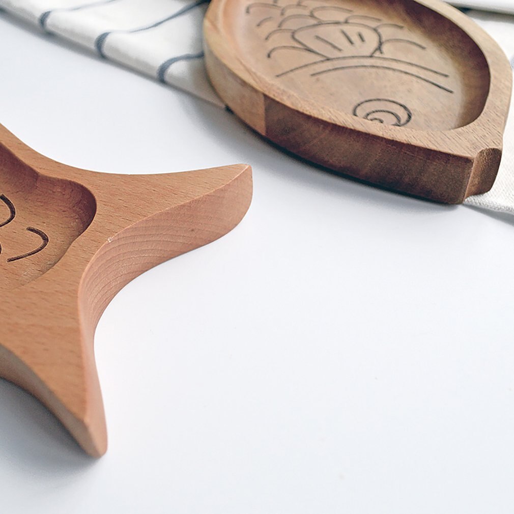 Snack Wooden Dish Pattern Flat Bottom Dish Snack D... – Grandado